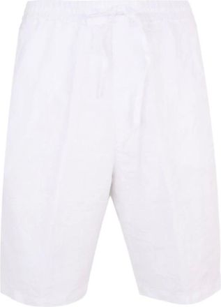 120% Lino Homme, Shorts, Blanc, Taille: XL Short Bermuda &agrave; cordon de serrage