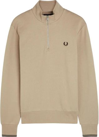 Fred Perry Sweatshirt mit Rei&szlig;verschluss - Nude