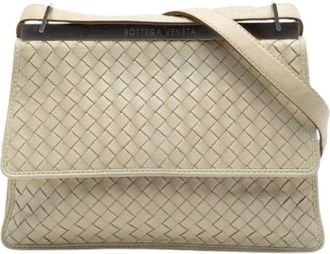 Bottega Veneta Sac bandouli&egrave;re en cuir tress&eacute; Pre-owned - Femme - Pre-owned - Beige - Taille: ONE Size