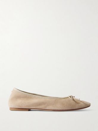 Aeyde Tiby Ballerinas Aus Veloursleder Mit Schleife - Neutral