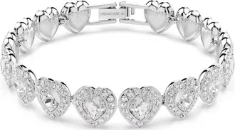 Swarovski Ariana Grande x Swarovski Armband Verschiedene Schliffe, Herz, Weiß, Rhodiniert