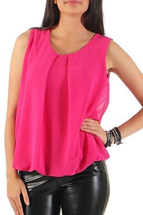 Malito more than fashion Malito élégant léger Blouse débardeur 6879 Femme Taille Unique (Rose Fuchsia)