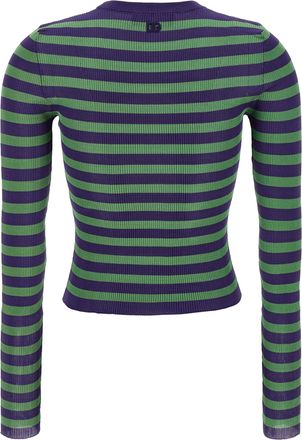 Dolce & Gabbana Striped Viscose Ribbed Sweater - purple