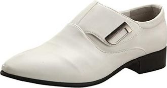 Generic Mocassins habill&eacute;s en cuir synth&eacute;tique &agrave; enfiler pour homme, chaussures habill&eacute;es &agrave; bout pointu Oxford, mocassins formels &agrave; talon bas, chaussures de m