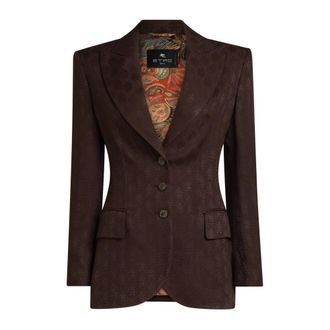 Etro Femme, Vestes, Brun, Taille: 36 FR Veste &agrave; Poches &agrave; Rabat