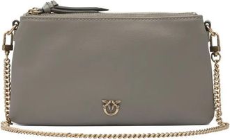 Pinko Pinko Hobo Bags - Rectangular Crossbody Bag In Taupe-Grey Leather - Gr. unisize - in Grau - f&uuml;r Damen