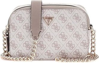 Guess sac à épaule bandoulière Noelle II Crossbody Camera Bag Dark Taupe Logo rose