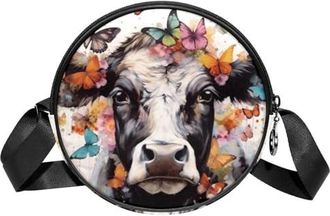 Generic Sac &agrave; bandouli&egrave;re rond pour femme, petit sac &agrave; bandouli&egrave;re avec fermeture &eacute;clair, bretelles r&eacute;glables, sac &agrave; main rond d&eacute;contract&eacute; pour femmes et fill