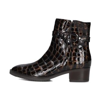 Gabor Braune Kroko-Print Stiefeletten - - Shoes - Damen - Braun - 42 1/2 EU