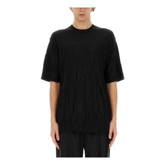 Helmut Lang Crushed Knit Tee - - Knitwear - Herren - Schwarzk - S