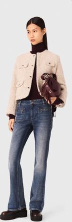 Maje Kurze Bouclé-tweedjacke - Ecru - Maje