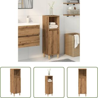 vidaXL vidaXL Eiche Schrank - Badschrank Artisan-Eiche 30x30x100 cm Holzwerkstoff