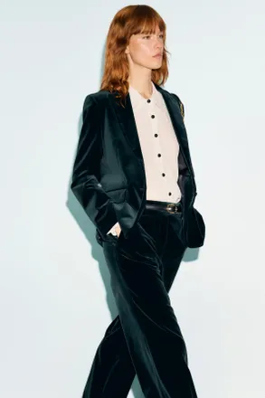 Gerard Darel Veste en velours ras - JYNA - Vert