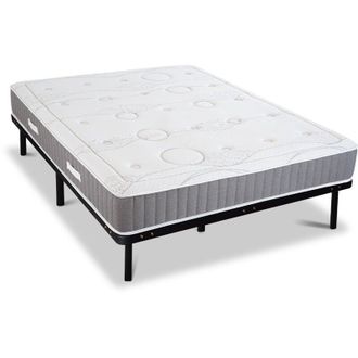 Olympe Literie Ensemble INTUITION 140x200 cm Matelas M&eacute;moire de forme + Sommier M&eacute;tal