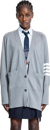 Thom Browne Cotton 4-Bar V-Neck Cardigan