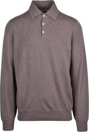 Brunello Cucinelli Homme, Pulls, Brun, Taille: 2XL Polo en maille