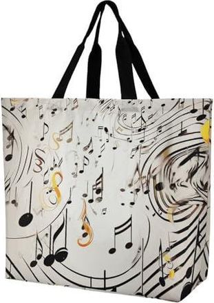 Generic Imprimer Des Notes De Musique Sac A Main Femme L&eacute;ger Tote Bag D&eacute;contract&eacute; Sac Cabas Pour Quotidienne Travail Plage