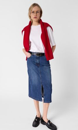 Gerard Darel Jupe midi droite en denim - JANAELLE - Jeans