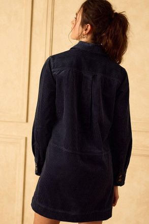 Next Minikleid Lang&auml;rmeliges, verschlussloses Cord-Minikleid (1-tlg)