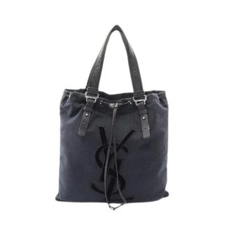 Saint Laurent unisex, Pre-owned, Noir, Taille: ONE Size Pre-owned rive gauche Sac Cabas en Toile et Cuir