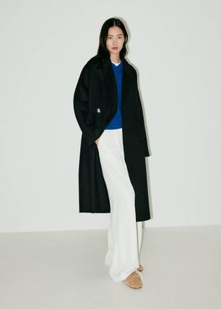 Mango Manteau laine fait main noir - Femme - XXS - MANGO