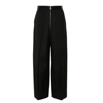 Khaite Schwarze Marinehose mit Satinbesatz - - Trousers - Damen - Schwarzk - S