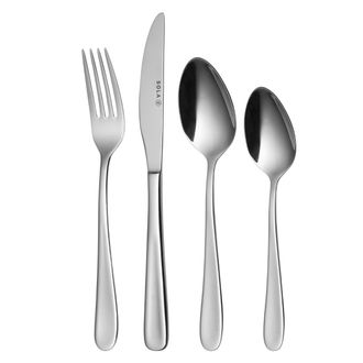 Sola Florence Besteck Set - 6 Personen Essbesteck - 24 Teilig, 18/10 Rostfreiem Stahl - Robustes & Elegantes Design - Tafelbesteck - Sp&uuml;lmaschinenfest - Se