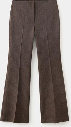 Mango Pantalon ajust&eacute; pied-de-poule marron moyen - Femme - 32 - MANGO