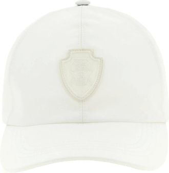 Brunello Cucinelli Femme, Accessoires, Blanc, Taille: S Casquette &agrave; &eacute;cusson logo