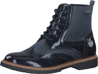 s.Oliver Damen Schnürstiefel ohne Absatz mit Reißverschluss Elegant, Blau (Navy Comb.), 42 EU