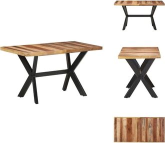 vidaXL Esstisch 140x70x75 cm Massivholz Honigfarben - Holz Esstisch - Industrieller Stil - Esszimmertisch - Massivholzmöbel - Eßtisch