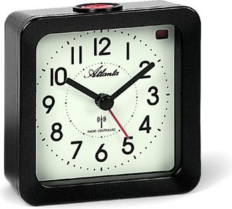 Atlanta Mocassin Wecker, Kunststoff, Anthrazit, 9,5 x 9,5 cm