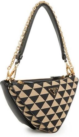 Prada Mini sac Prada Symbole en cuir et toile