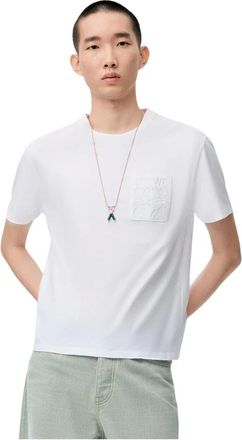 Loewe Homme, Tops, Blanc, Taille: 2XL T-Shirt Coupe D&eacute;contract&eacute;e