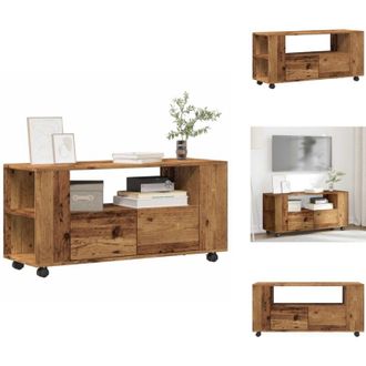 vidaXL Vidaxl - TV-Schrank mit Rollen Altholz-Optik 102x34,5x43cm Holzwerkstoff - TV-Schrank - TV-Schr&auml;nke - TV-St&auml;nder - TV-Sideboard