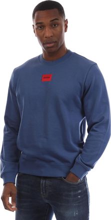 HUGO BOSS Hugo - Sweatshirt f&uuml;r Herren, Gerippter Kragen, Regul&auml;r (Mittelblau)