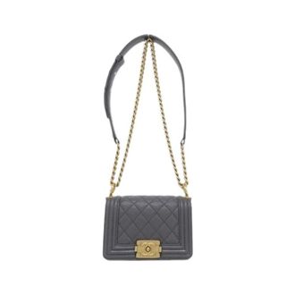 Chanel Pre-owned Sac bandouli&egrave;re Boy en cuir grain&eacute; - Femme - Pre-owned - Gris - Taille: ONE Size