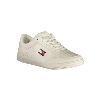 Tommy Hilfiger Lace-Up Leather and Polyurethane Sneaker - White