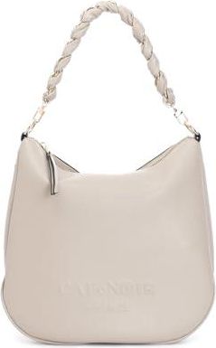 Caf&egrave;noir Sac Avec Logo En Relief Et Bandouli&egrave;re Cha&icirc;ne Tress&eacute;e, Pour Femme, Couleur Gris, Taille Taille Unique