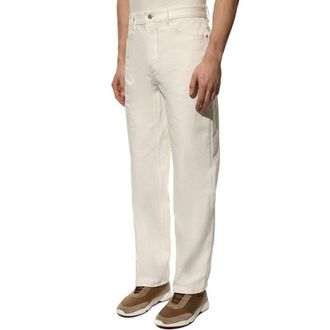 Jil Sander Mens White Cotton Jeans Denim Clothing