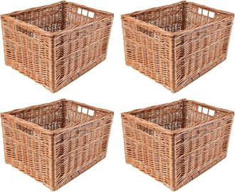 Creative Home Creative Home - 4x Panier de Rangement en Osier Naturel - 40 x 30 x 24 cm