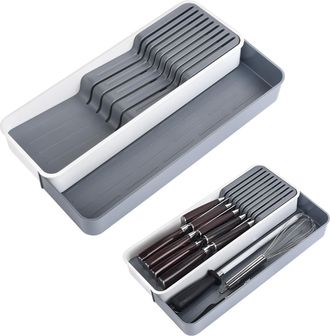 Generic Ausziehbarer kleiner Besteck-Organizer, schmale Utensilienschublade, Besteckschublade, Organizer f&uuml;r K&uuml;chenschublade, Besteck, L&ouml;ffel, Gabeln (Messerh
