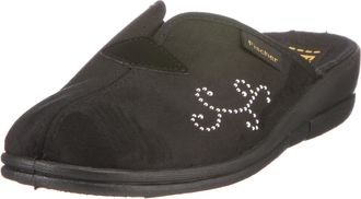 Fischer Markenschuh Fischer Hauspantoffel Damen Hausschuhe Textil EU 38 schwarz
