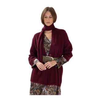Forte_Forte Femme, Pulls, Rouge, Taille: 46 FR Cardigan Oversize en Mohair Bross&eacute;