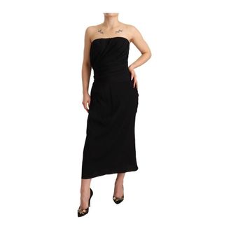 Dolce & Gabbana Midi Etui Tr&auml;gerloses Etui-Midikleid - - Dresses - Damen - Schwarzk - S