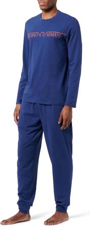Emporio Armani Herren MEGALOGO Long Pajamas Pyjama-Set, INCHIOSTRO, M