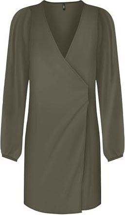 Only Onlalma Life Poly L/S Gina Dress Solid Robe, Kalamata, XL Femme