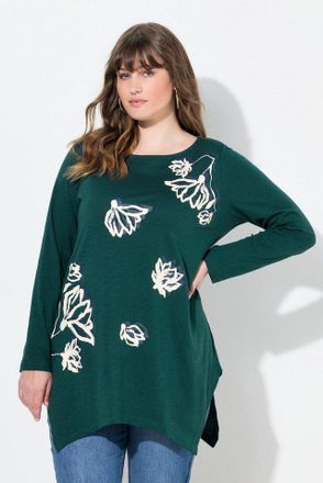 Ulla Popken T-Shirt Shirt A-Linie U-Boot-Ausschnitt Langarm