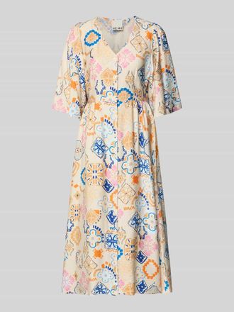 Ichi Tunikakleid aus Viskose-Mix mit V-Ausschnitt Modell LANCIE