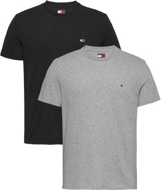 Tommy Jeans Herren TJM Xslim 2pack Jersey Tee EXT Dm0dm20687, Grey (Grey Htr/Black), XS